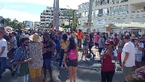 Rally in Noumea, New Caledonia, as protests against Covid restrictions ...
