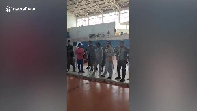 Taliban supporters roller-skate around gym in Kabul, Afghanistan (video ...
